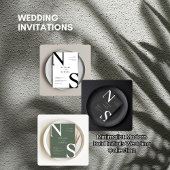 Ice Blue Minimalist & Elegant Bold Initial Wedding Invitation | Zazzle
