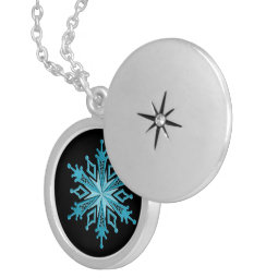 Ice Blue Snowflake Locket | Zazzle