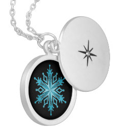 Ice Blue Snowflake Locket | Zazzle