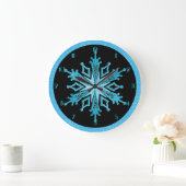 Ice Blue Snowflake Wall Clock | Zazzle