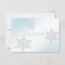 Ice Blue Snowflakes Response Card | Zazzle
