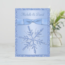 Ice Blue Snowflakes Wedding Invitation | Zazzle