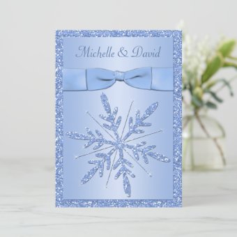 Ice Blue Snowflakes Wedding Invitation | Zazzle