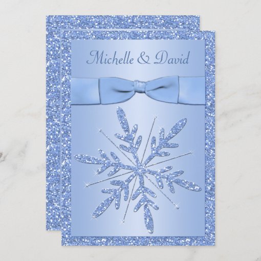 Ice Blue Snowflakes Wedding Invitation | Zazzle