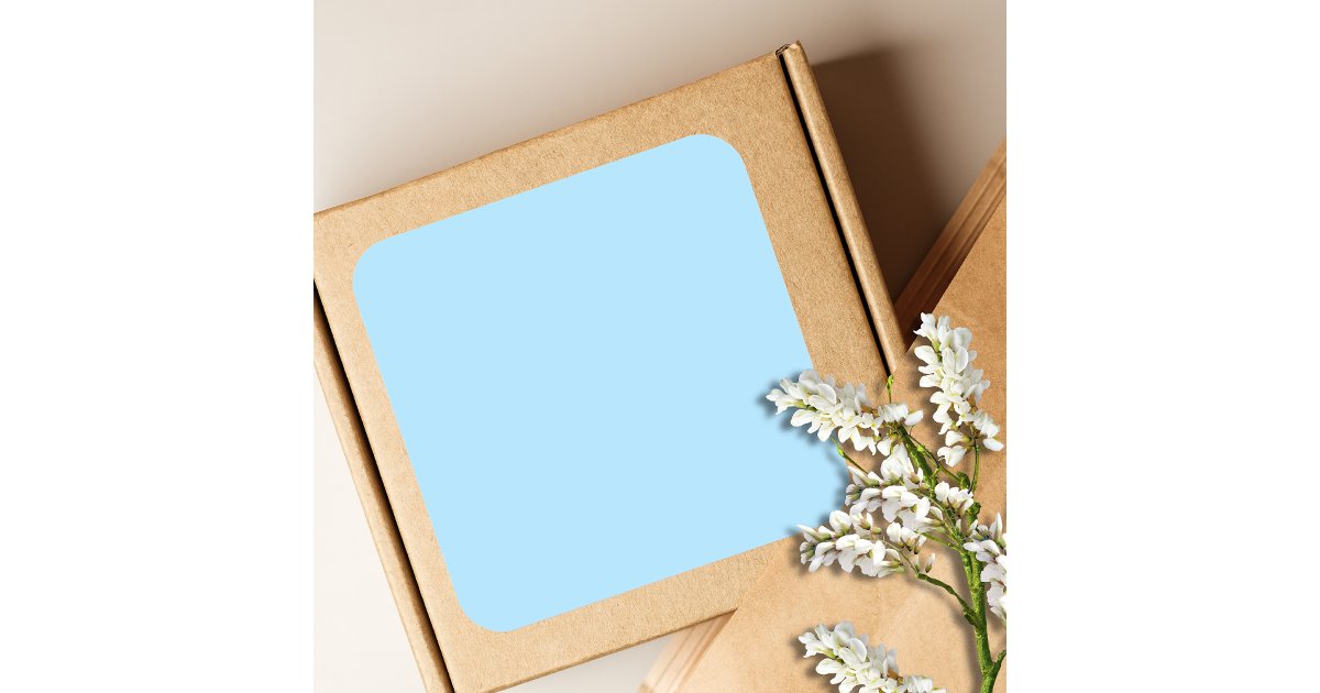 Ice Blue Solid Color | Classic | Elegant Square Sticker | Zazzle