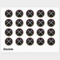 Ice Climbing - Crossed Ice Axes Classic Round Sticker | Zazzle