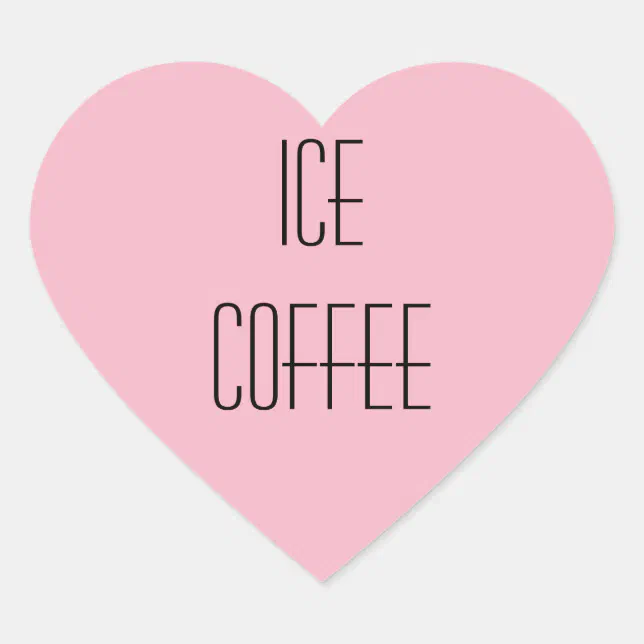 Ice Coffee Heart Sticker | Zazzle