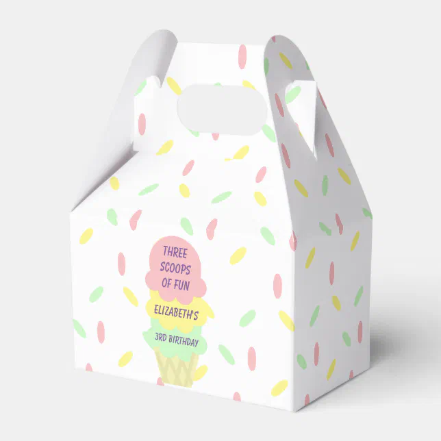 Ice Cream 3rd Birthday Favor Boxes | Zazzle