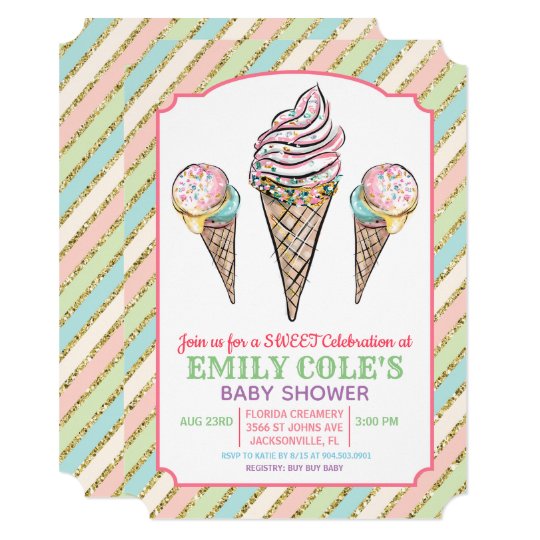 Ice Cream Baby Shower Invitation | Zazzle.com