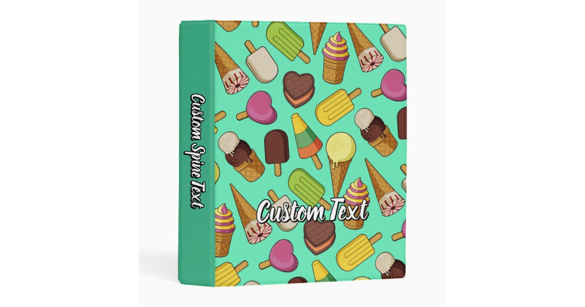 Ice Cream Background Mini Binder | Zazzle