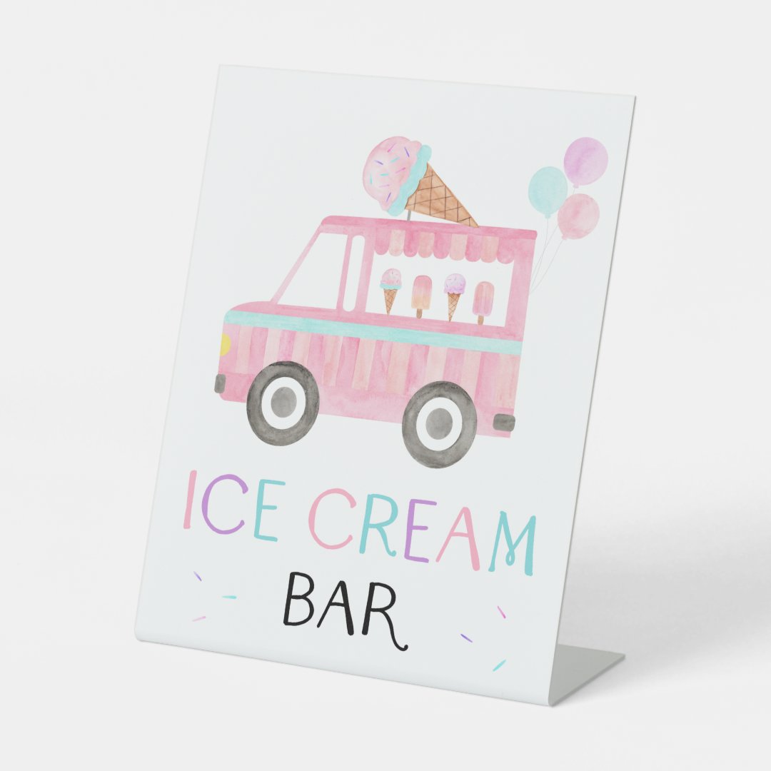 Ice Cream Bar Birthday Sign | Zazzle