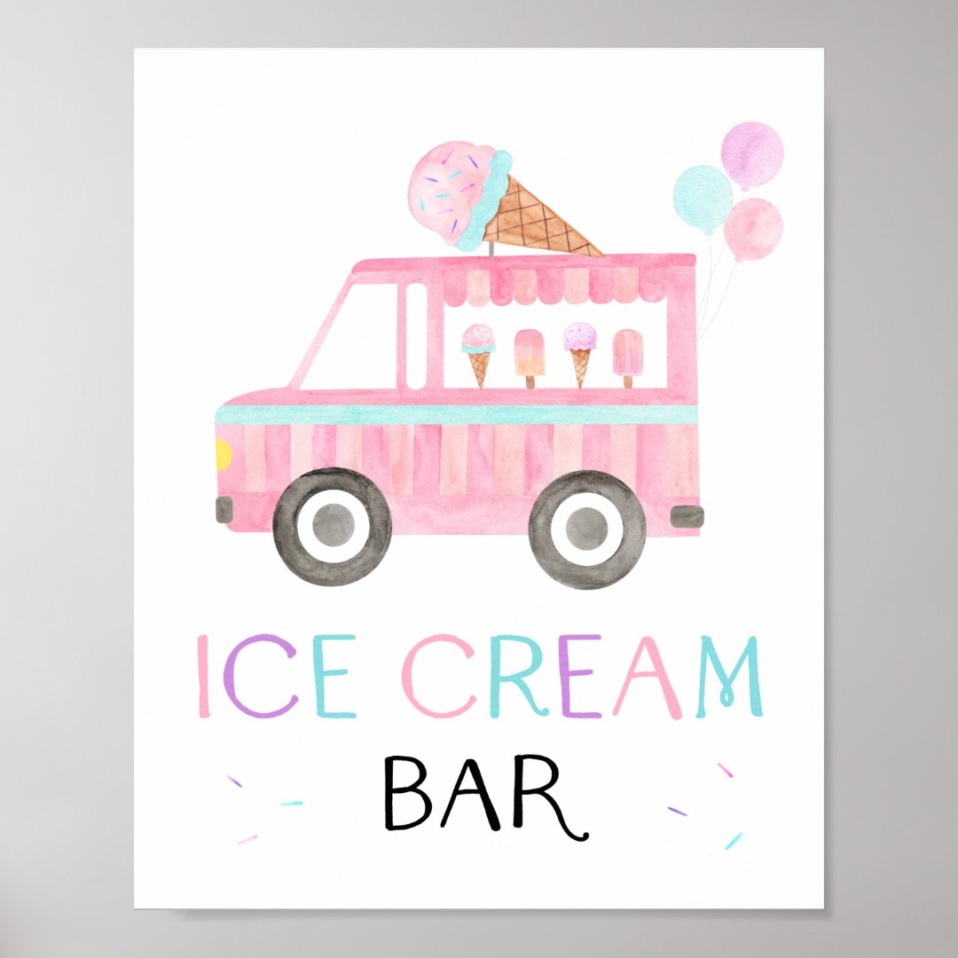 Ice Cream Bar Birthday Sign | Zazzle