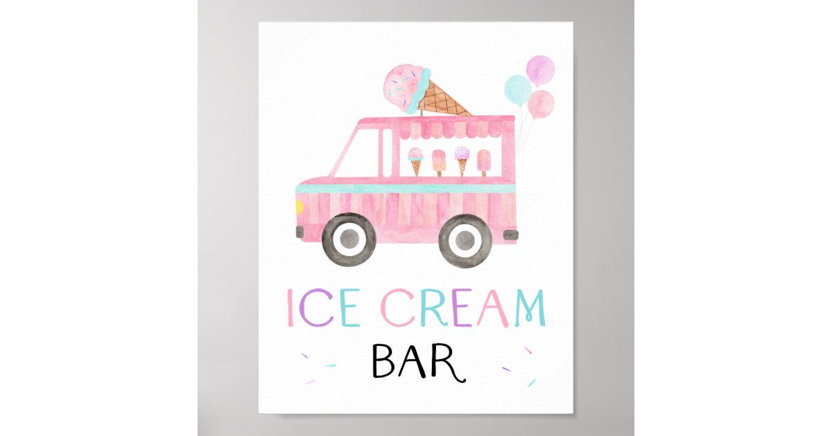 Ice Cream Bar Birthday Sign | Zazzle