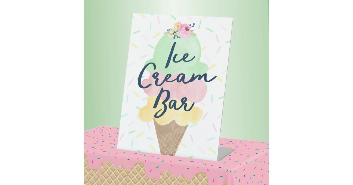 Ice Cream Bar Pedestal Sign | Zazzle