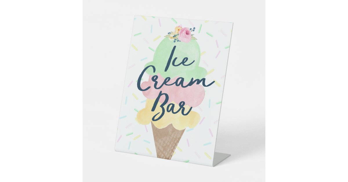Ice Cream Bar Pedestal Sign | Zazzle
