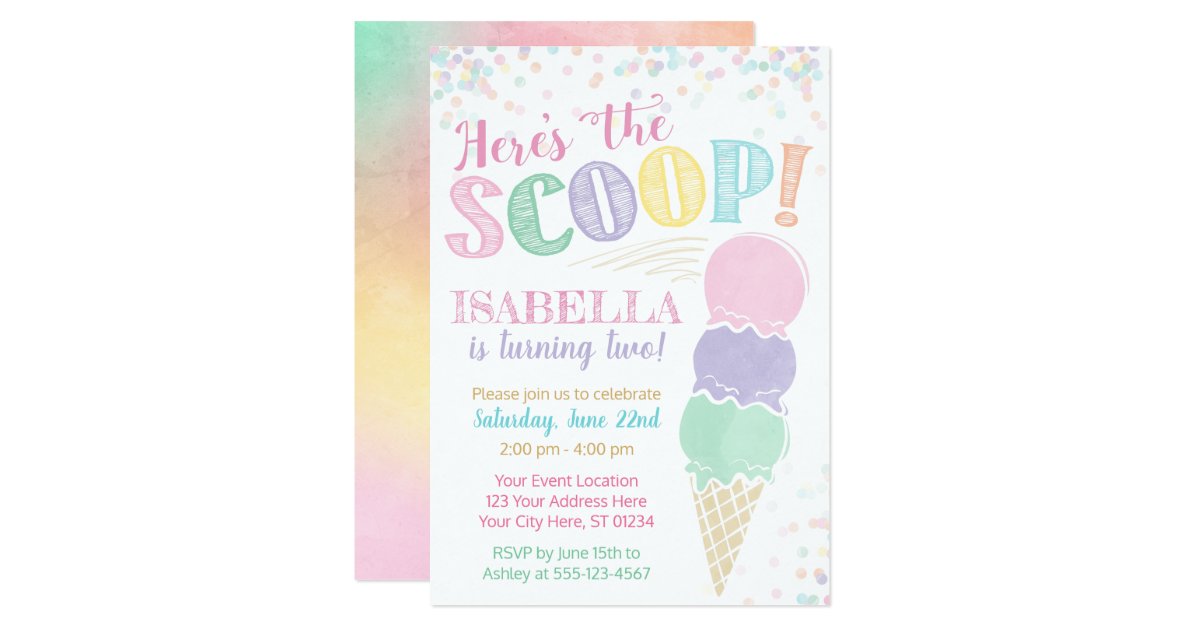 Ice Cream Birthday Invitation | Zazzle.com