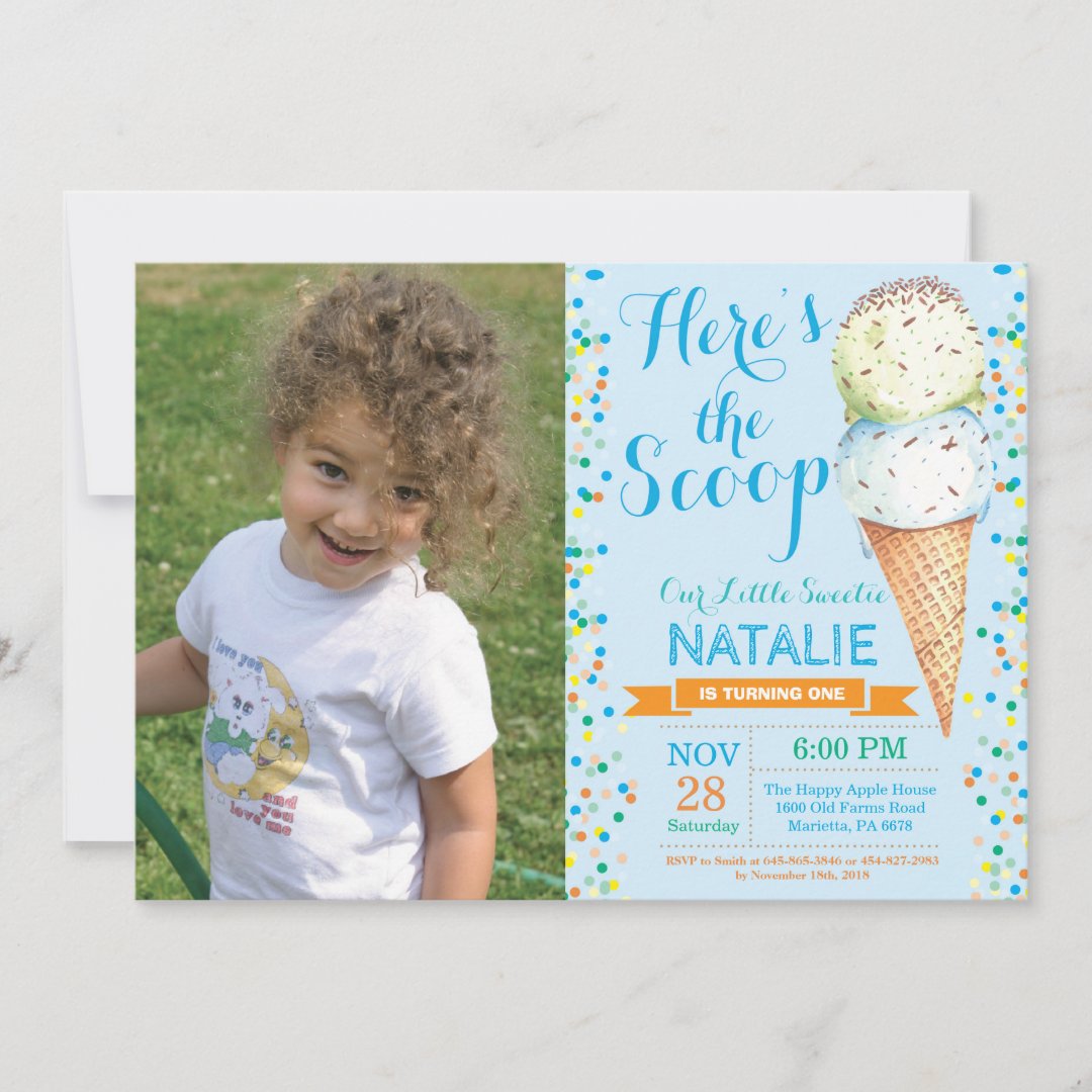 Ice Cream Birthday Invitation Summer | Zazzle