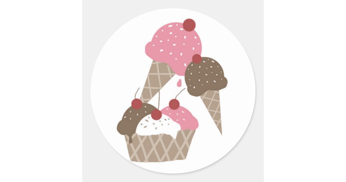Ice Cream Birthday Labels Sticker | Zazzle