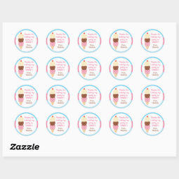 Ice Cream Birthday Party Sticker | Zazzle
