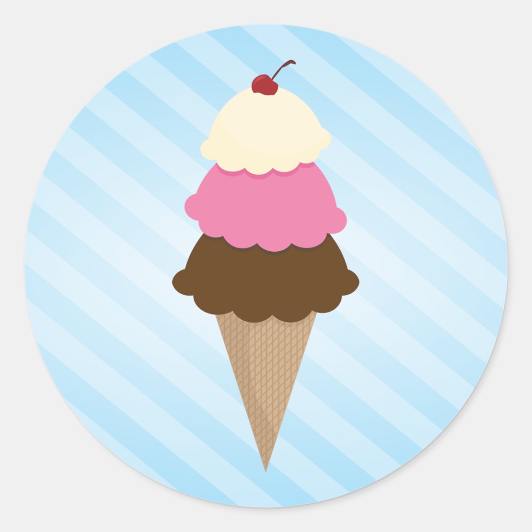 Ice Cream Birthday Party Stickers | Zazzle