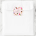 Ice Cream Blue Pink Popsicle Colorful Thank You Square Sticker | Zazzle