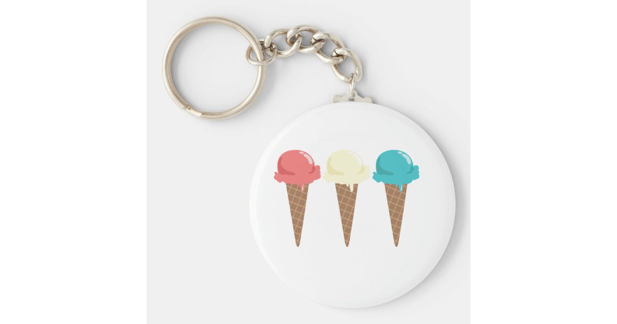 Ice Cream Border Keychain | Zazzle.com
