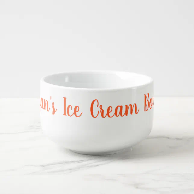 Ice Cream Bowl Funny Gag Novelty Gift Cursive Name | Zazzle