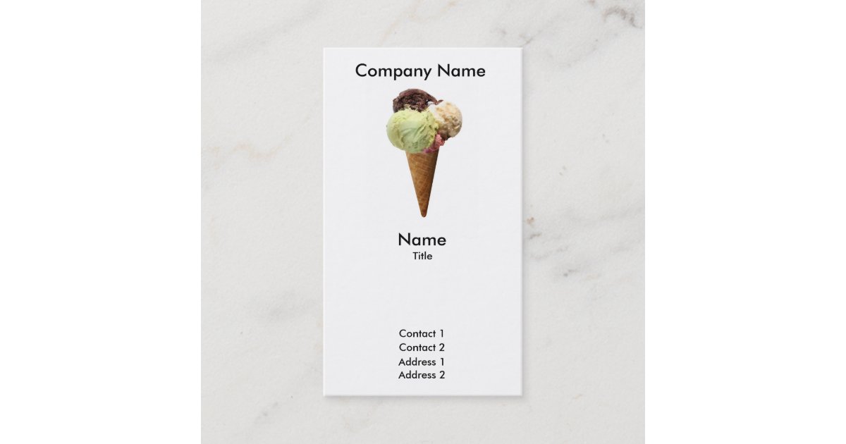 Ice Cream Business Card | Zazzle.com
