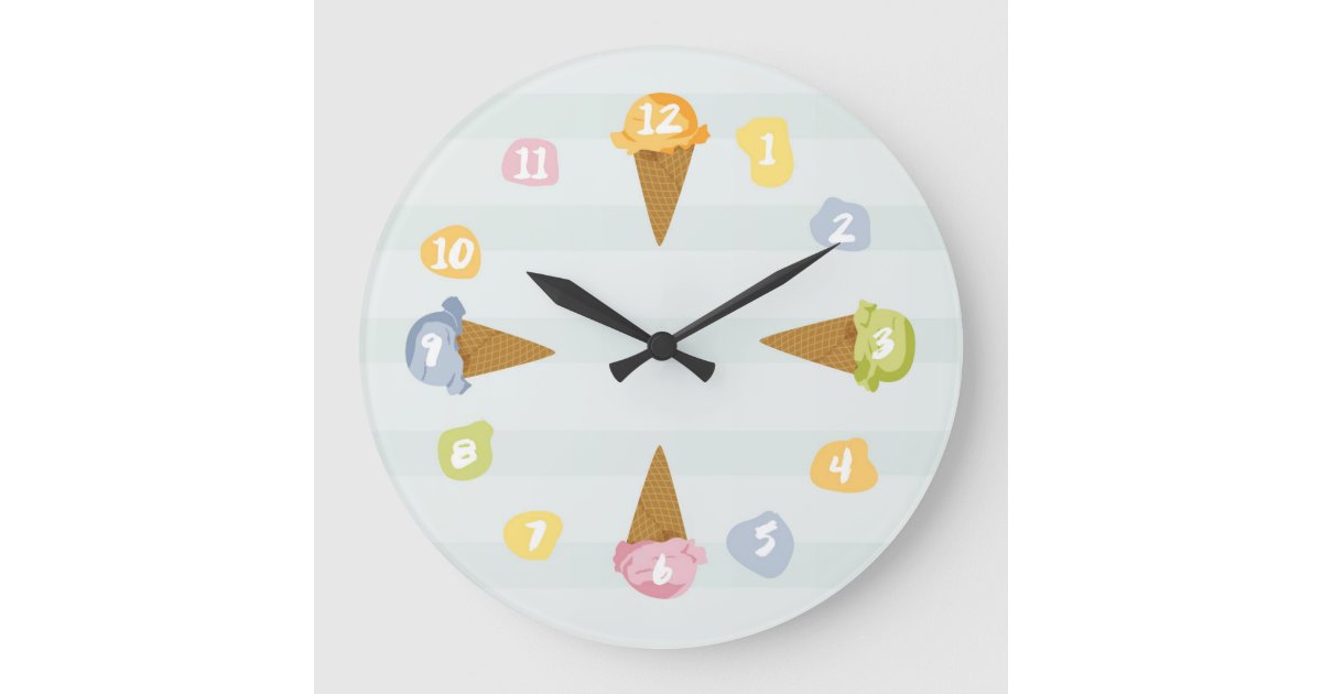 Ice cream clock for kids | Zazzle