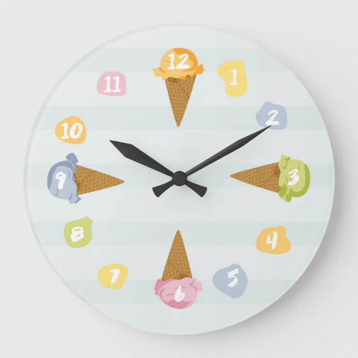 Ice cream clock for kids | Zazzle