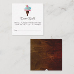 Ice Cream Cone Baby Shower Diaper Raffle Ticket | Zazzle