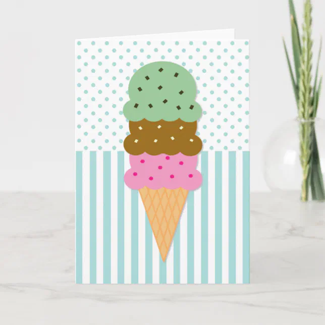 Ice Cream Cone Card | Zazzle
