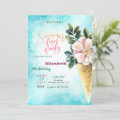 Ice Cream Cone Flowers Summer Birthday Party Invitation | Zazzle