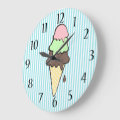 Ice Cream Cone Large Clock | Zazzle
