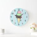 Ice Cream Cone Large Clock | Zazzle