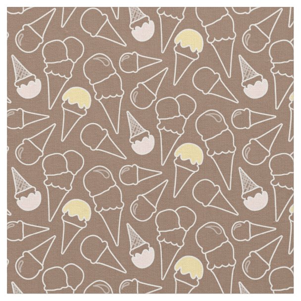 Ice cream cones pattern fabric | Zazzle