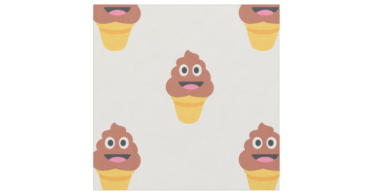 ice cream cone poo emoji fabric | Zazzle