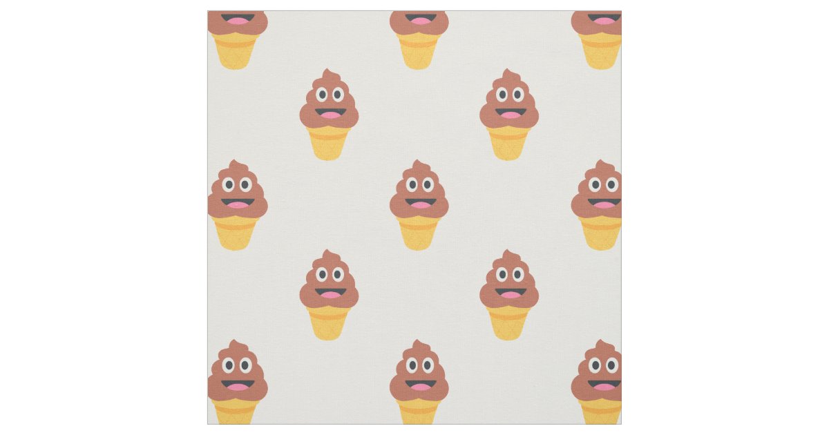 ice cream cone poo emoji fabric | Zazzle