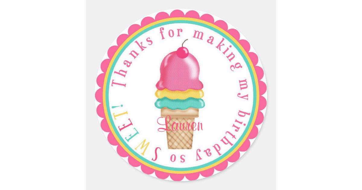 Ice Cream Cone Stickers | Zazzle