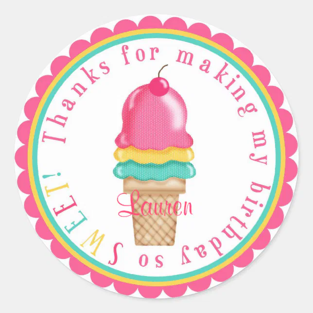 Ice Cream Cone Stickers | Zazzle