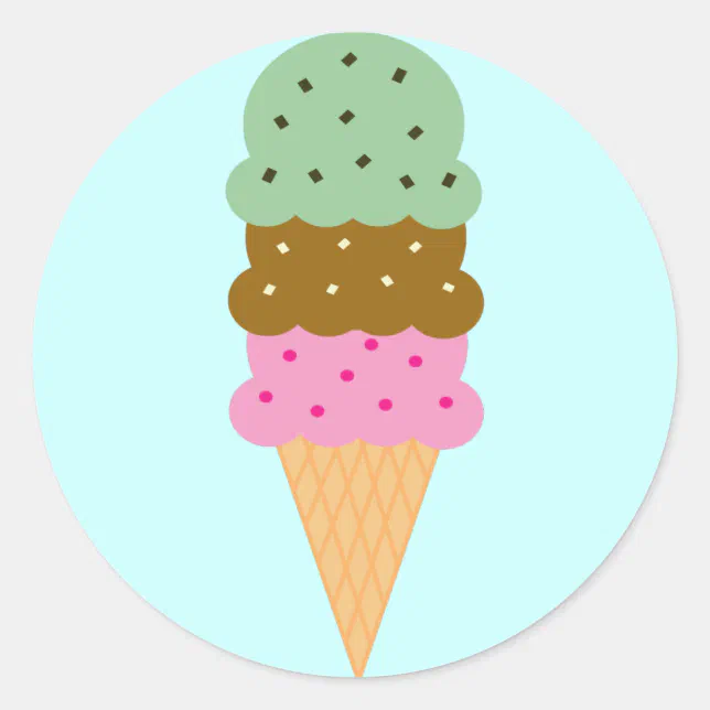 Ice Cream Cone Stickers | Zazzle