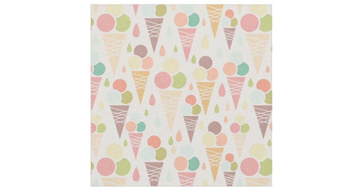 Ice cream cones pattern fabric | Zazzle