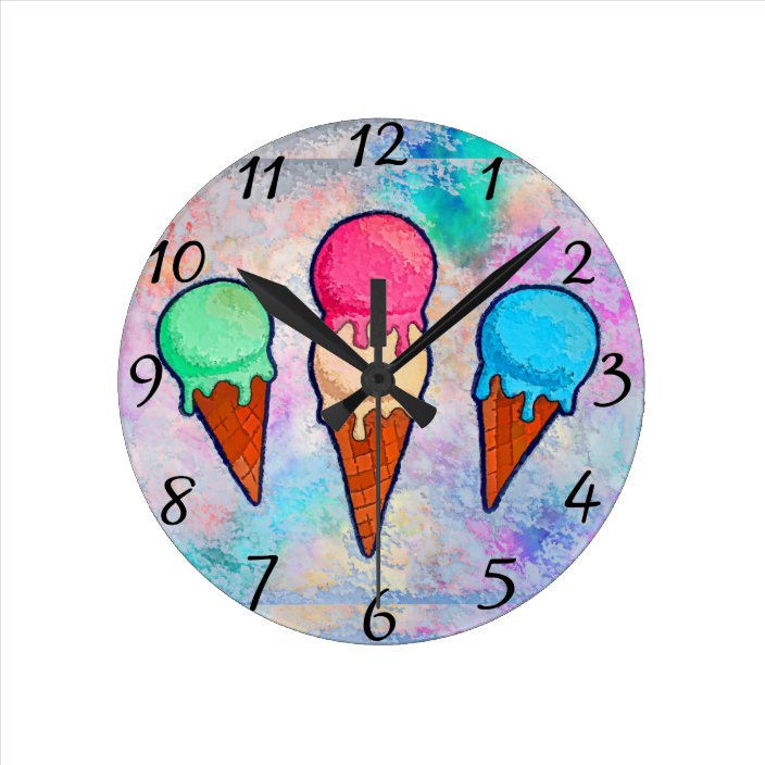 Ice Cream Cones Wall Clock | Zazzle.com