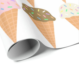 Ice Cream Cones Wrapping Paper | Zazzle
