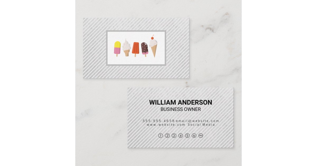 Ice Cream Desserts Loyalty Card | Zazzle