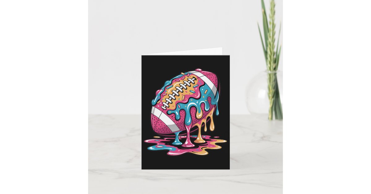 Ice Cream Drip Football Stuff Qb Rb Lineman Wr Dri Card | Zazzle