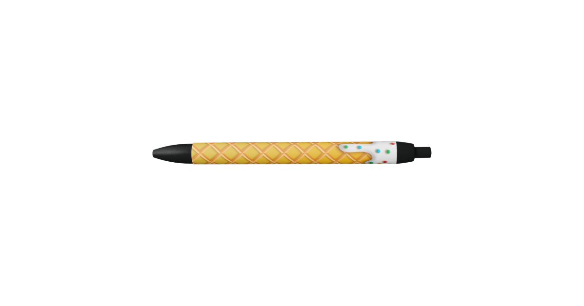 Ice Cream Drip Waffle Cone With Sprinkles Pen | Zazzle