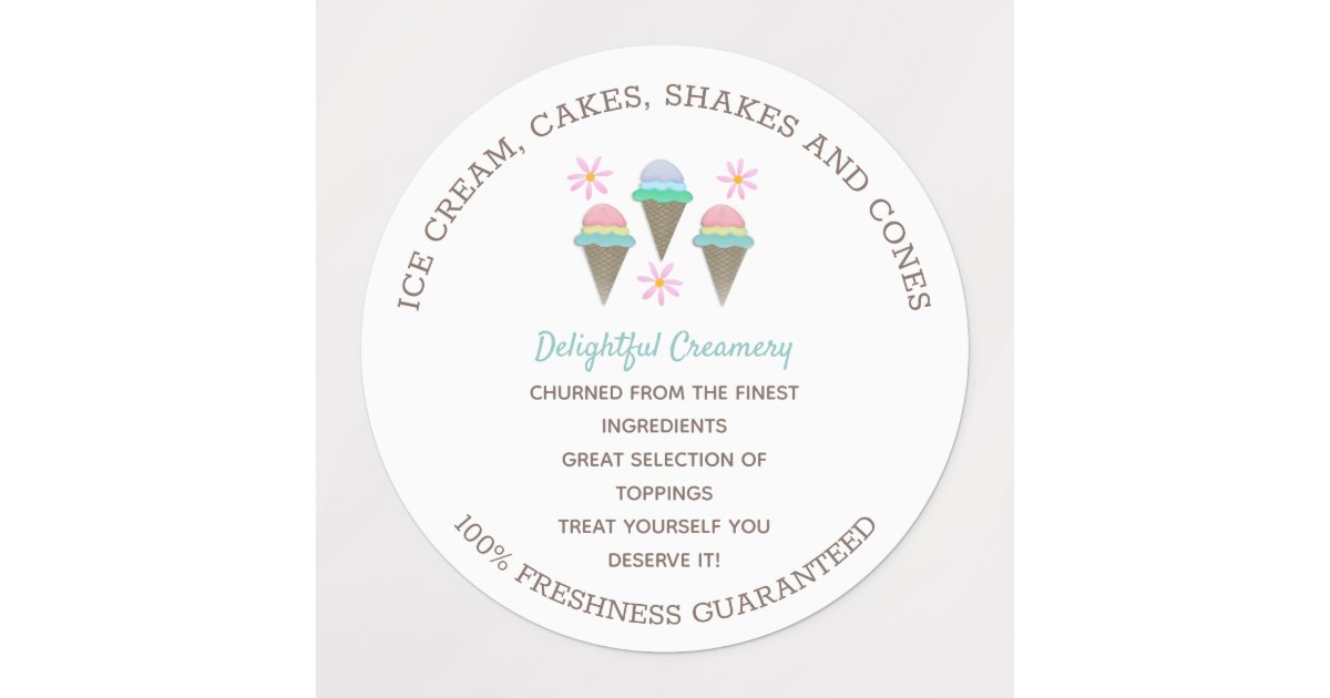 Ice Cream Food Labels | Zazzle