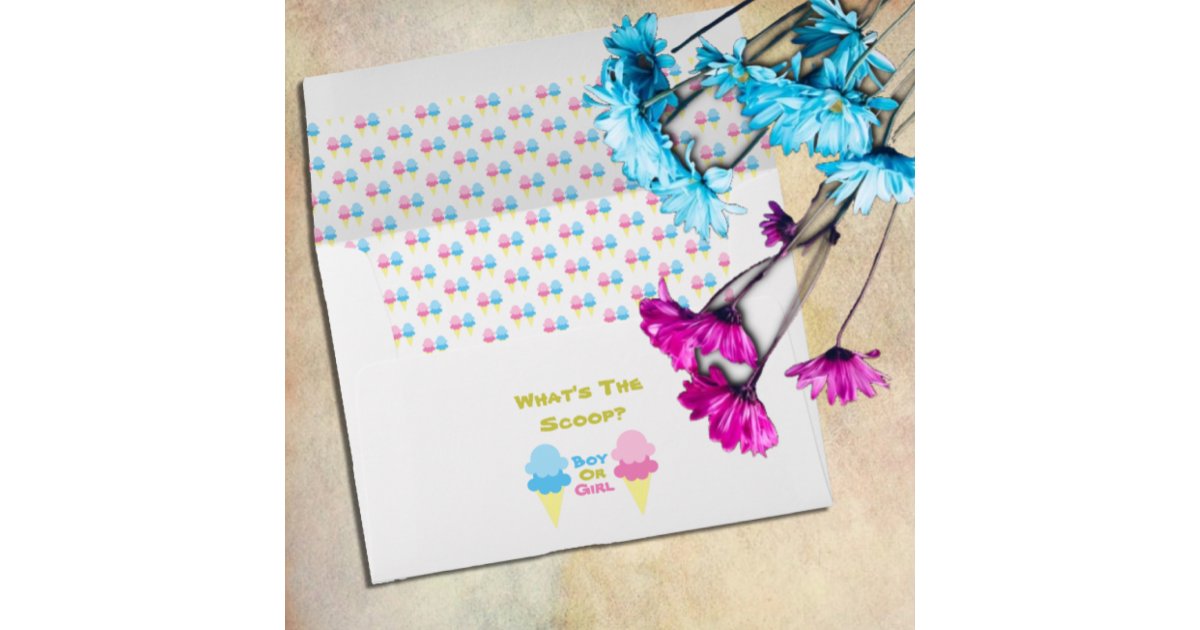 Ice Cream Gender Reveal Envelope | Zazzle