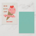 Ice Cream Hear the Scoop Classroom Valentine Card | Zazzle